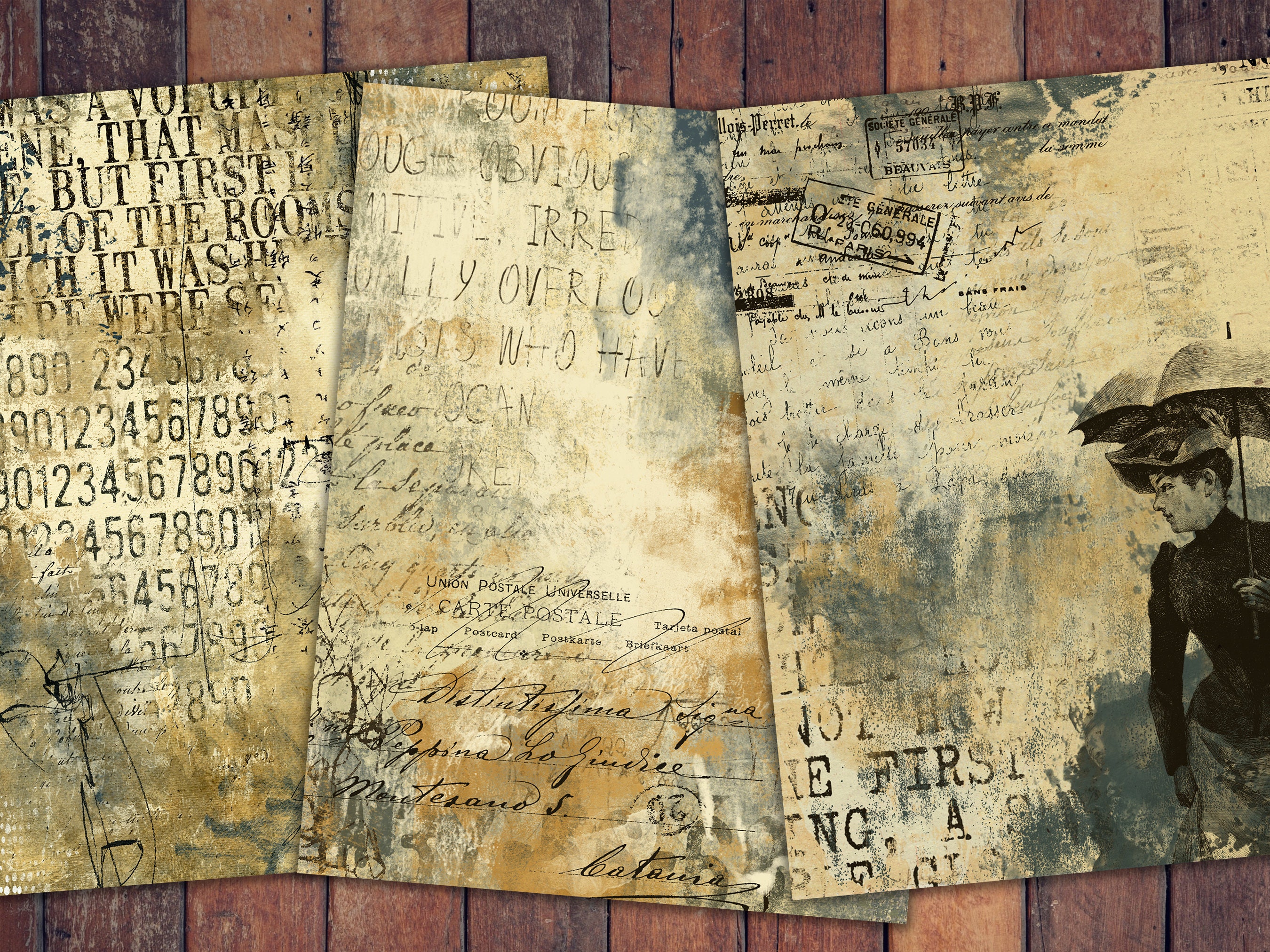 Fool's Gold Digital Paper Pack Printable Papers Collage Paper Scrapbook ...