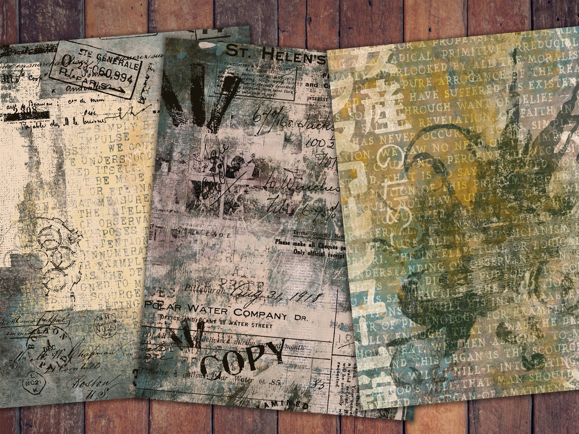 Alphabet Soup Digital Paper Pack -- Printable Papers -- Collage Paper ...