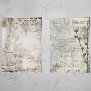 Letters and Numbers Digital Paper Pack, Collage Paper, Grunge Digital ...