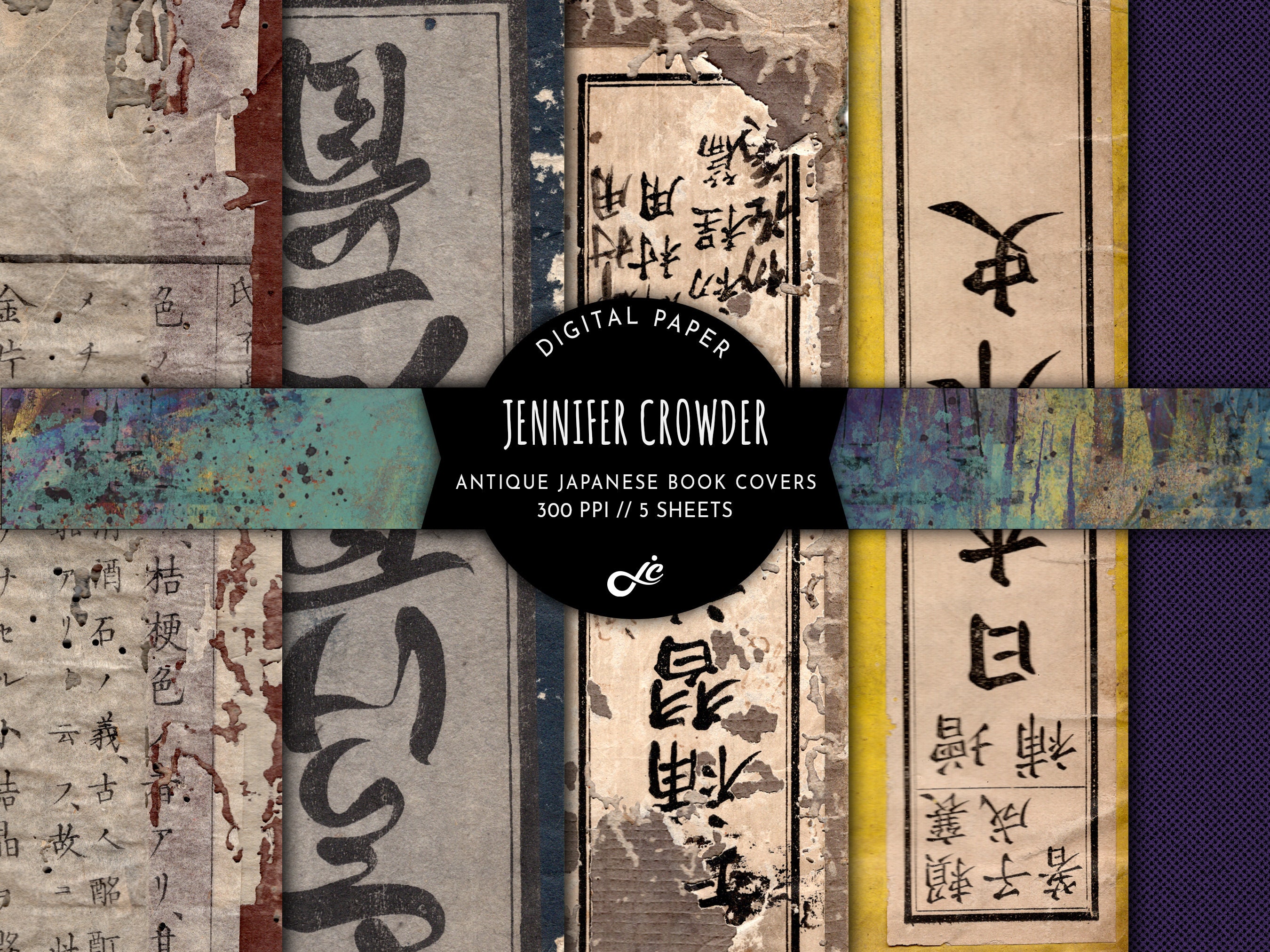 Antique Japanese Book Covers -- Digital Paper -- Junk Journal Kit ...