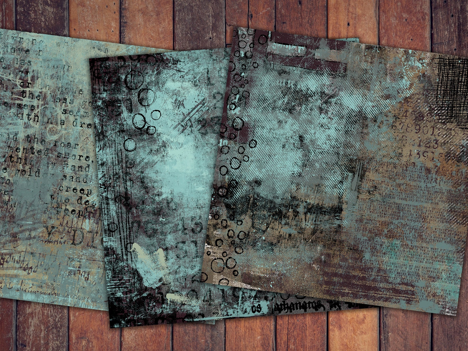 Nevermore Grunge Digital Paper Pack Collage Paper Scrapbook - Etsy