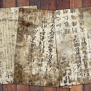 Letters From Japan Digital Paper Pack -- Printable Papers -- Collage ...