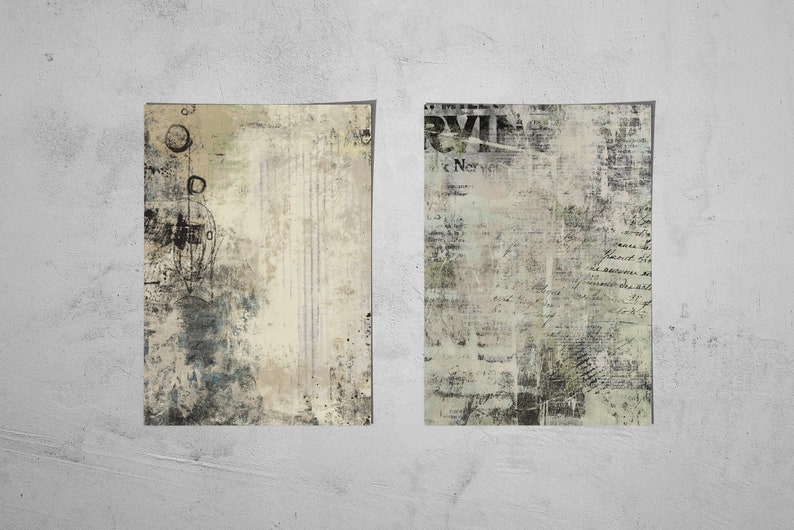 Letters and Numbers Digital Paper Pack, Collage Paper, Grunge Digital ...