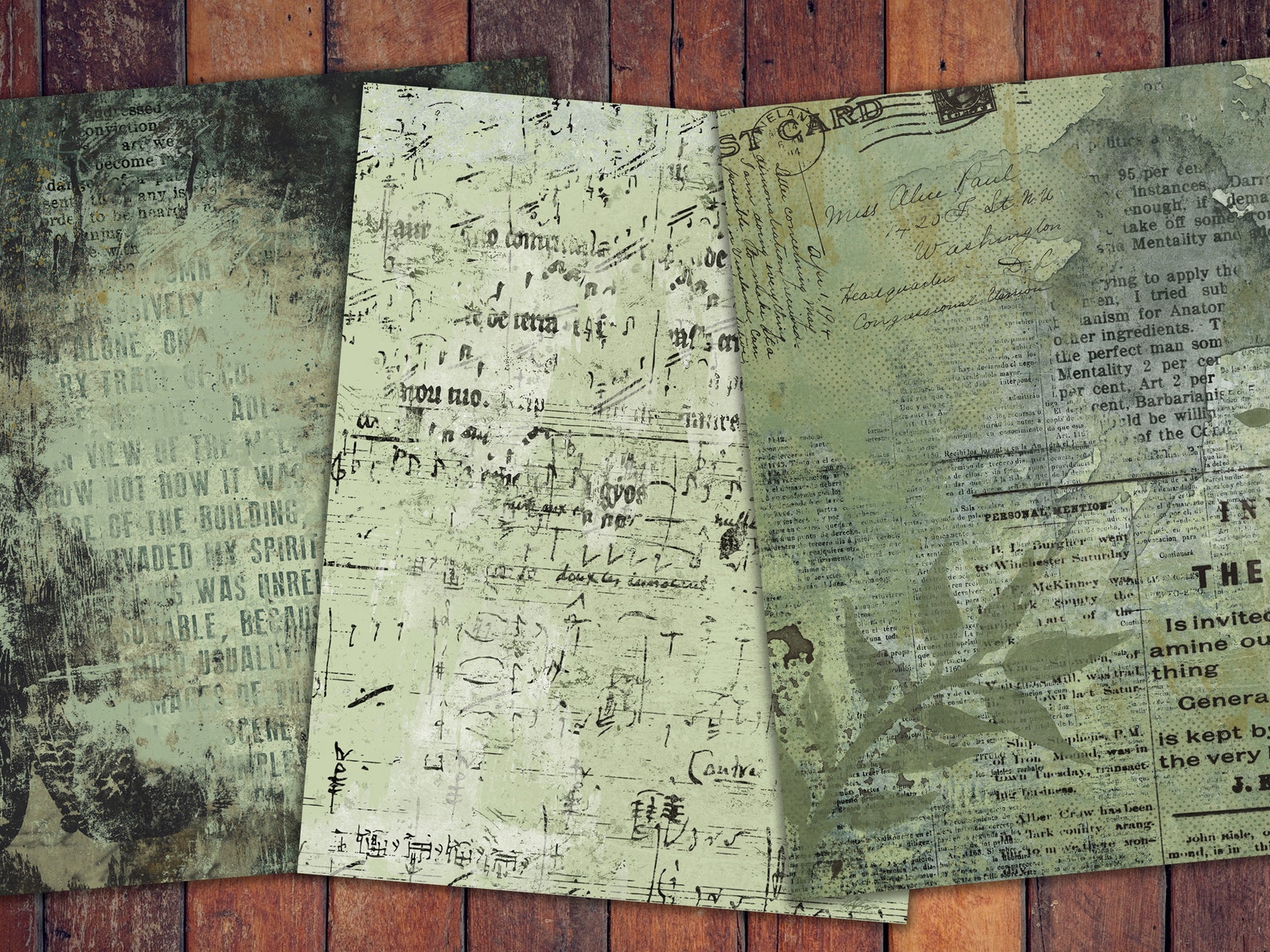 The Bells Digital Paper Pack -- Printable Papers -- Collage Paper ...