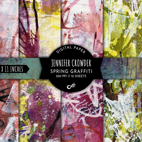 Spring Graffiti 8.5 X 11 Digital Paper Pack - Etsy