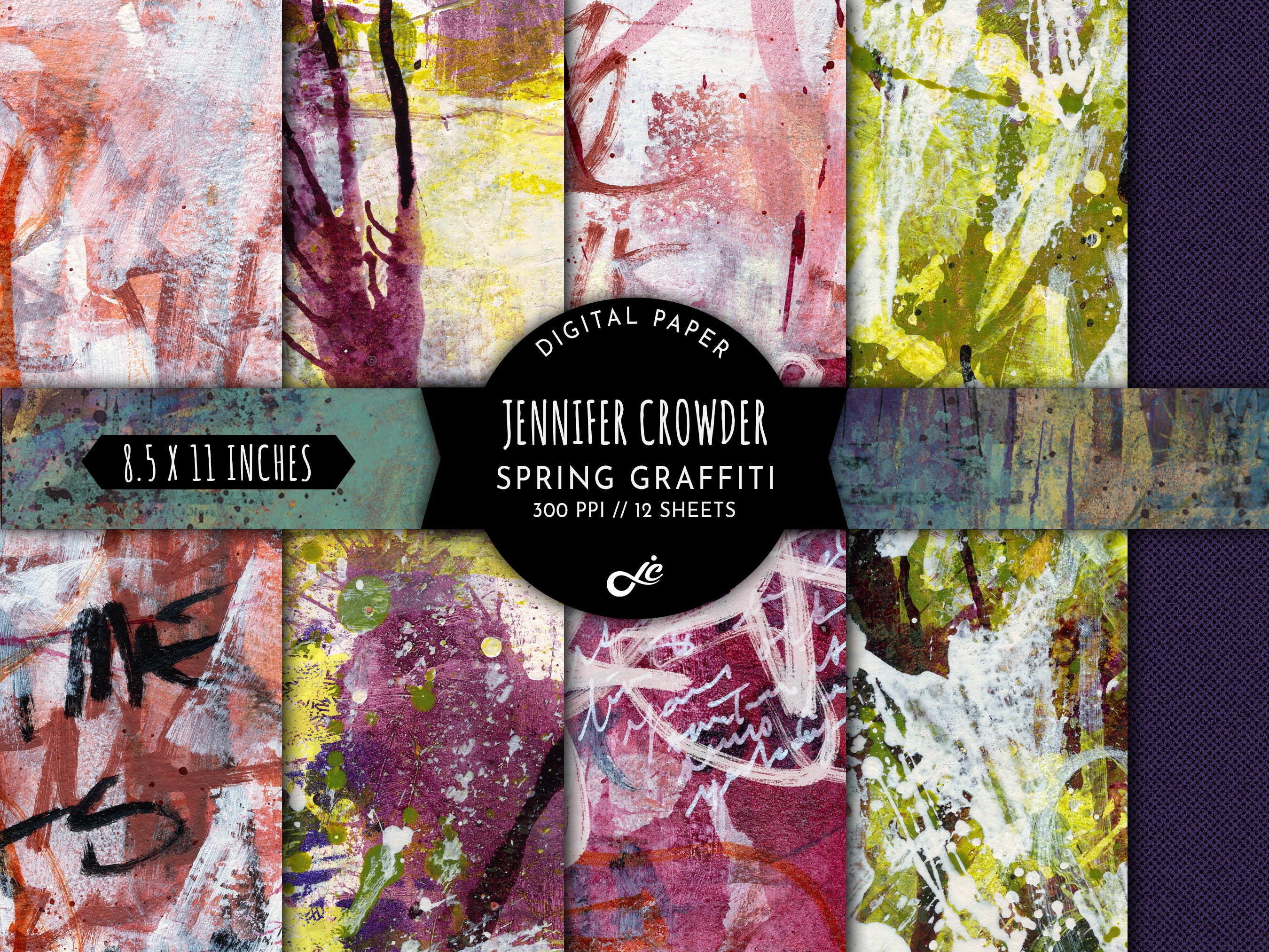 Spring Graffiti 8.5 X 11 Digital Paper Pack - Etsy