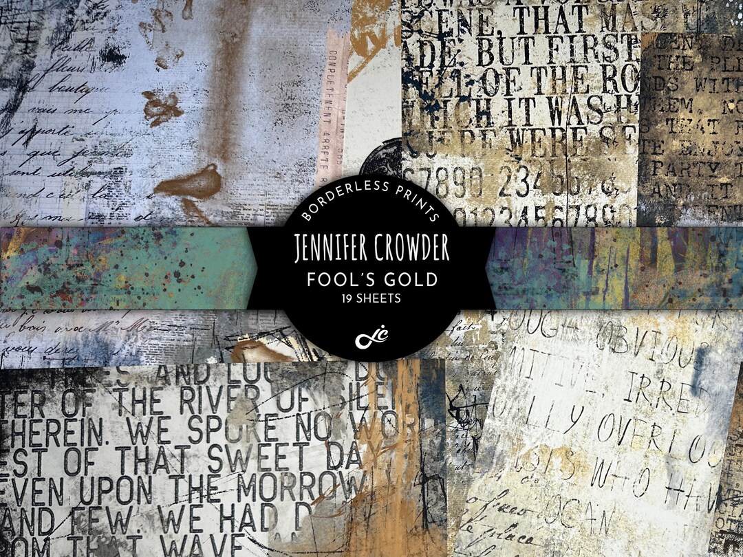 Fool's Gold 8.5 X 11 Inch Borderless Prints -- Collage Paper -- Junk ...
