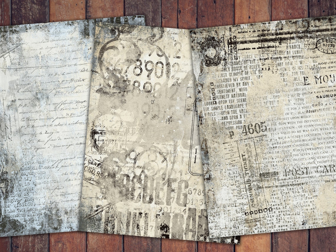 Letters and Numbers Part Deux Grunge Digital Paper Pack - Etsy