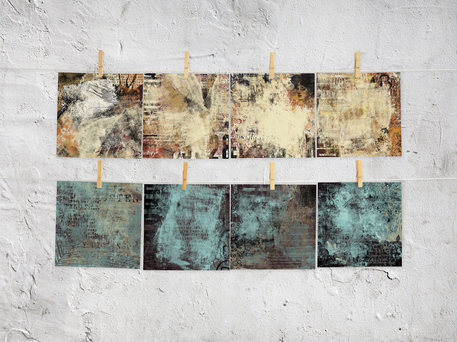 Nevermore Grunge Digital Paper Pack Collage Paper Scrapbook - Etsy