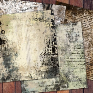Letters and Numbers Digital Paper Pack, Collage Paper, Grunge Digital ...