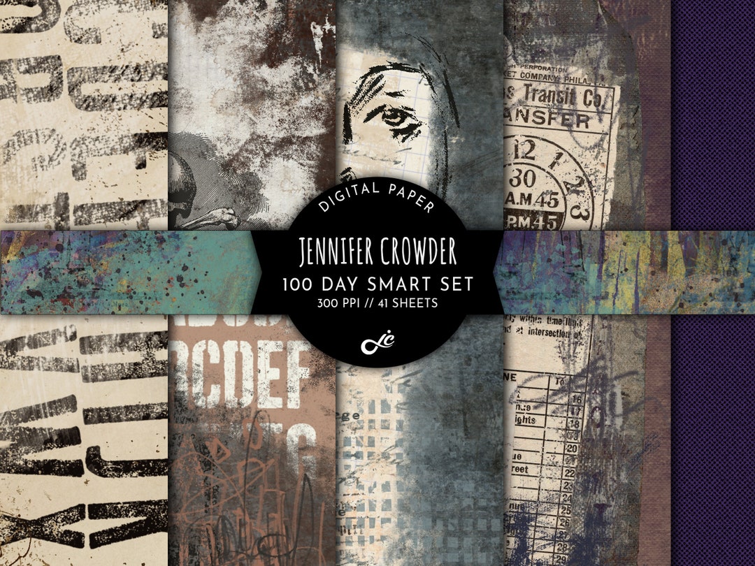 The 100 Day Smart Set Digital Paper Pack -- Printable Papers ...