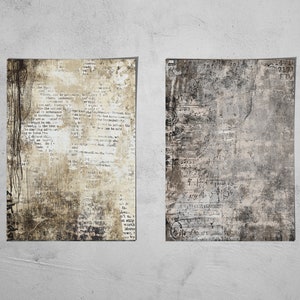 Letters and Numbers Digital Paper Pack, Collage Paper, Grunge Digital ...