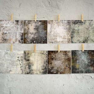 Letters and Numbers Digital Paper Pack, Collage Paper, Grunge Digital ...