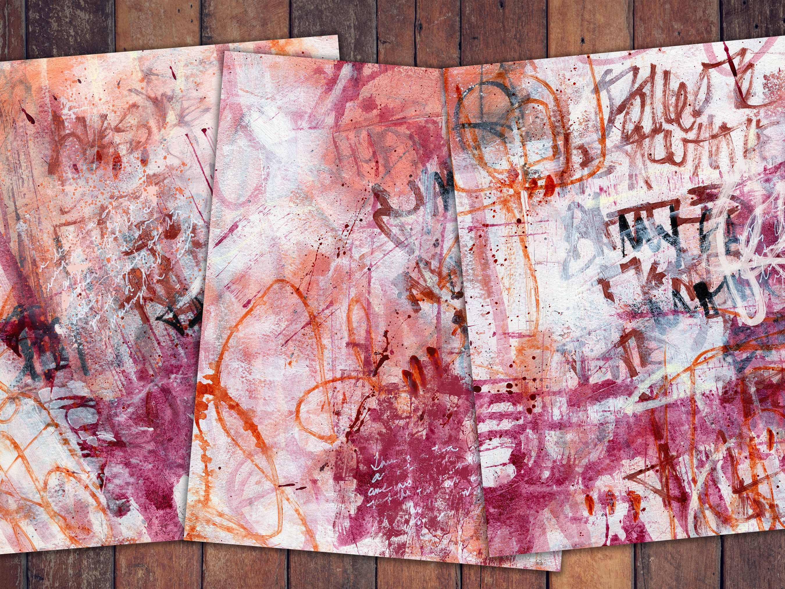 Spring Graffiti 8.5 X 11 Digital Paper Pack - Etsy