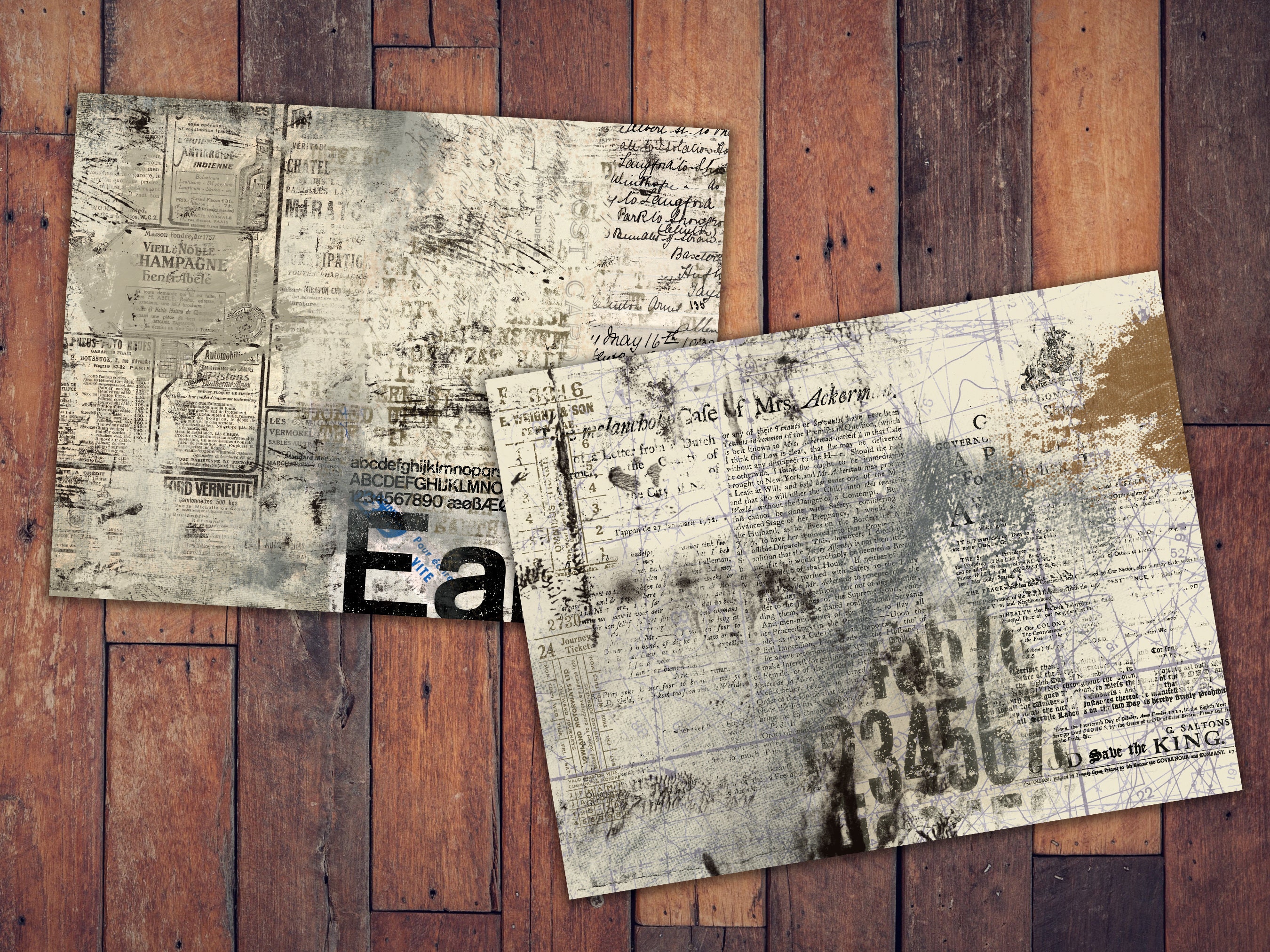 Sideways Digital Paper Pack - Junk Journal Kit - Scrapbook - Collage ...