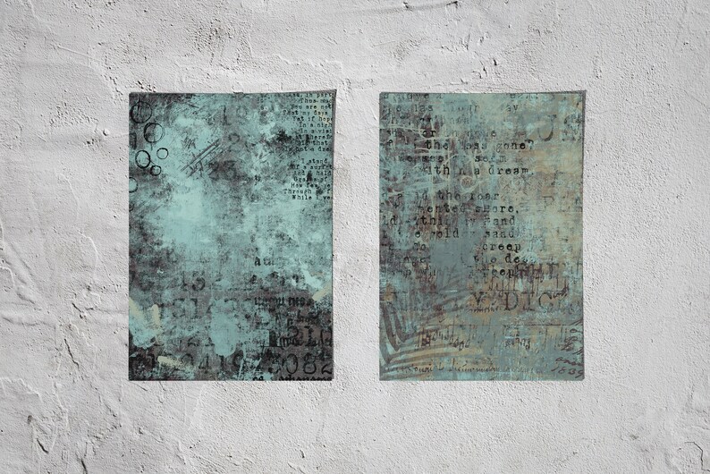 Nevermore Grunge Digital Paper Pack, Collage Paper, Scrapbook Paper ...
