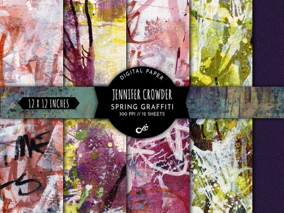 Spring Graffiti 12 X 12 Digital Paper Pack | Etsy