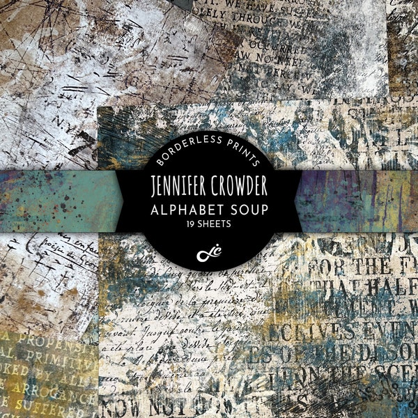 Letters and Numbers Digital Paper Pack, Collage Paper, Grunge Digital ...