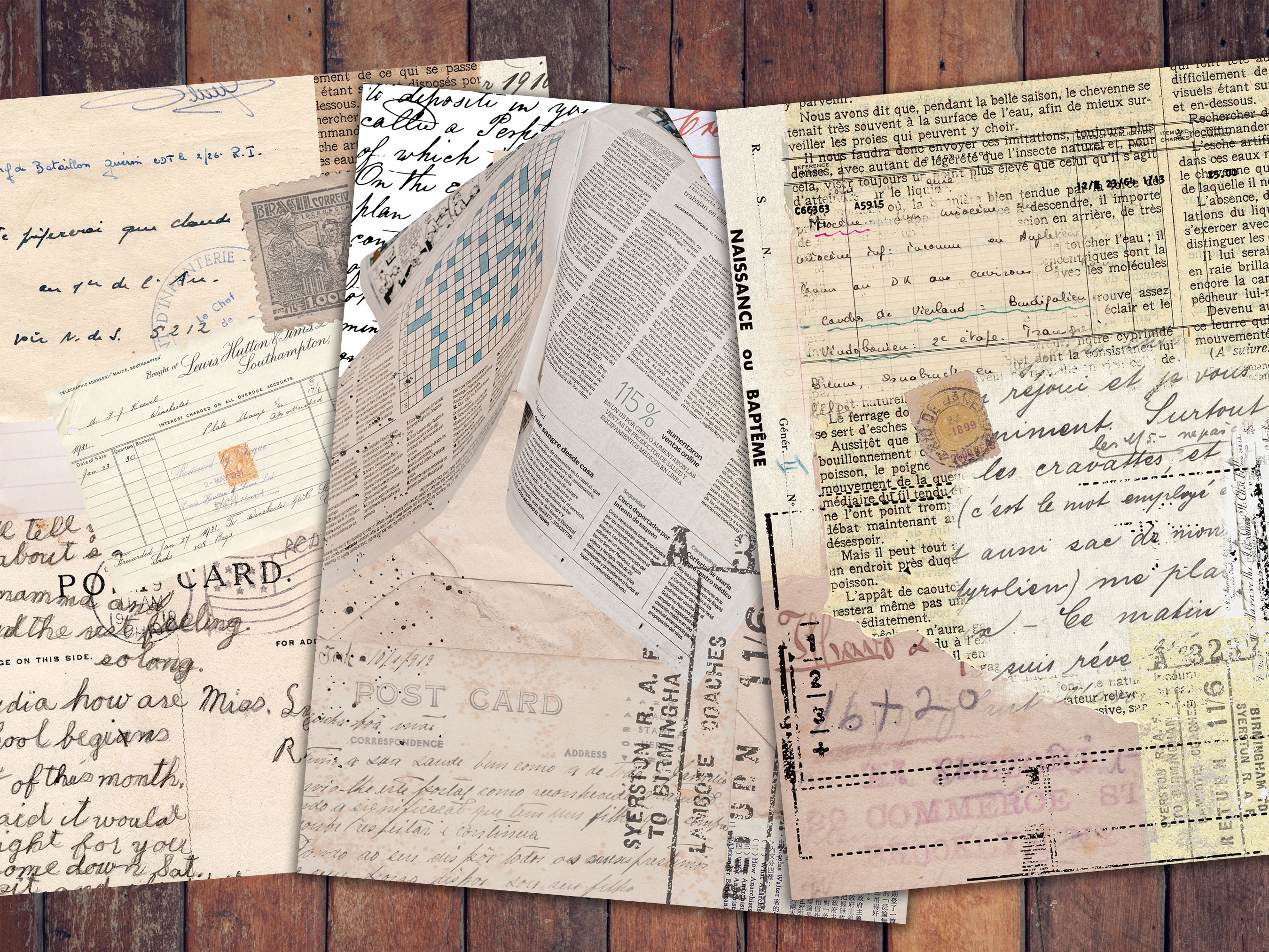 Collage Creative Borderless Prints Collage Paper Junk Journal Paper ...