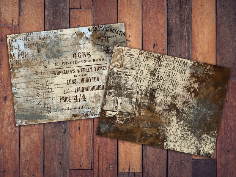 Sideways Digital Paper Pack - Junk Journal Kit - Scrapbook - Collage ...
