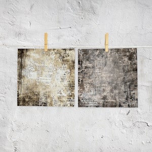 Letters and Numbers Digital Paper Pack, Collage Paper, Grunge Digital ...