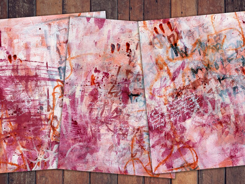 Spring Graffiti 8.5" X 11" Digital Paper Pack -- Collage Paper ...