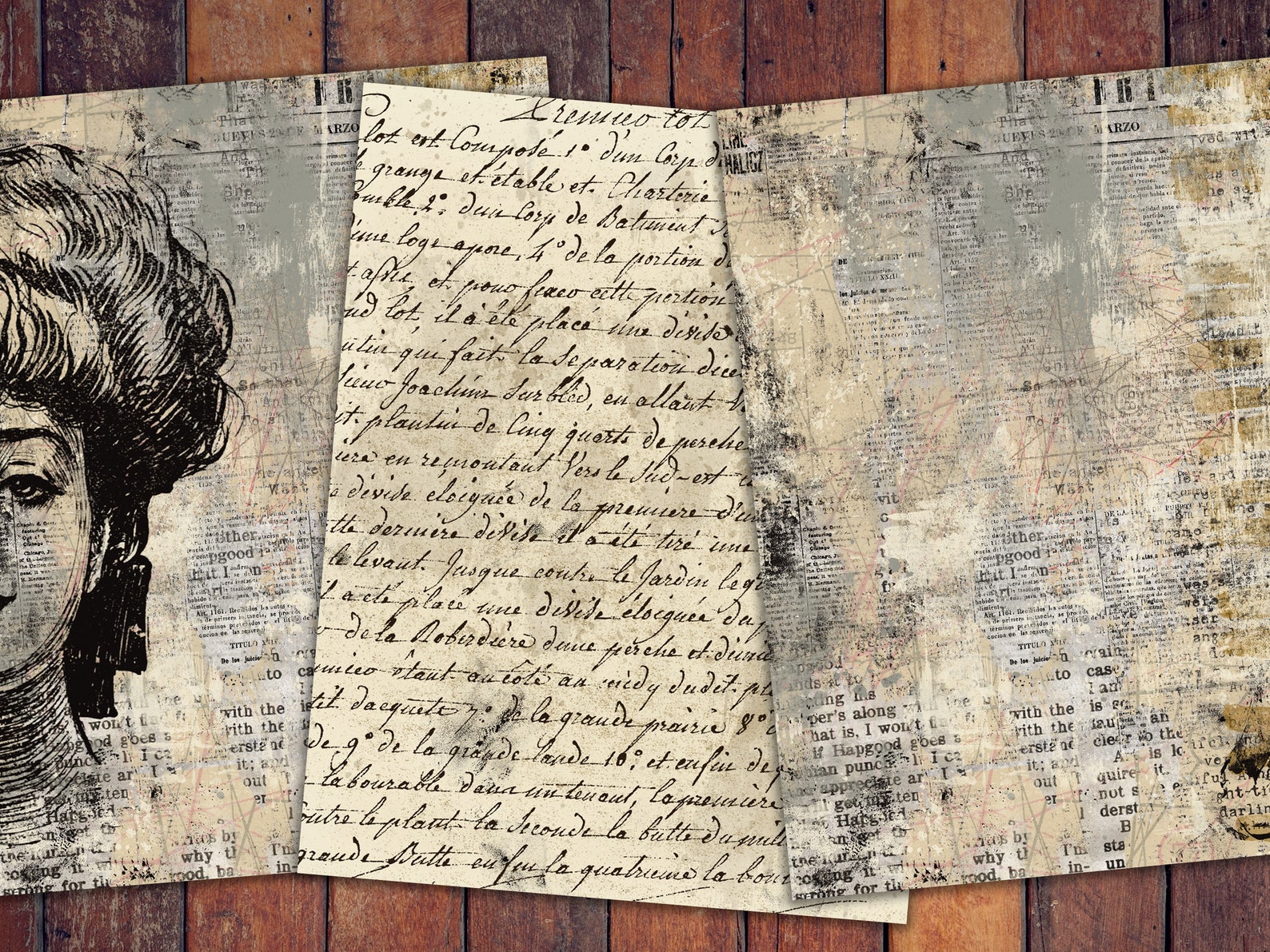 The Bells Digital Paper Pack -- Printable Papers -- Collage Paper ...