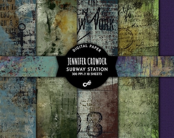 Patchwork Digital Paper Pack Printable Papers Collage - Etsy