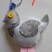 Pigeons Handmade Hand Stitched Key Chain Pigeon Bird Felt Collectable ...