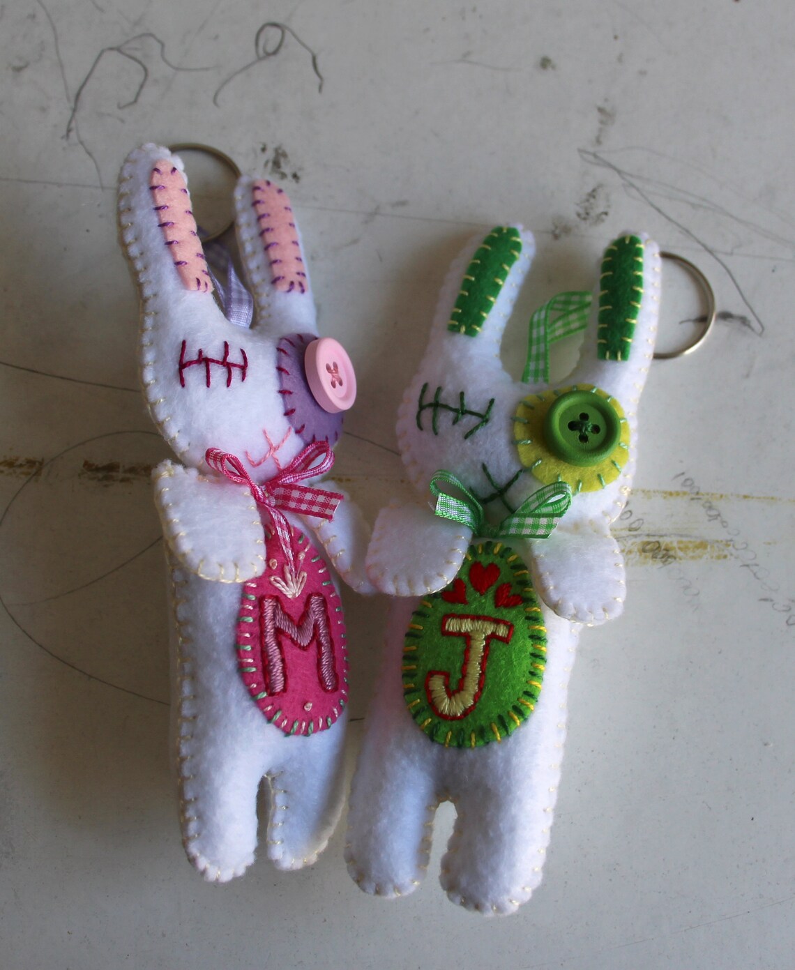 Easter Bunny Keychain Key Ring Decoration Handmade Rabbit Gift - Etsy