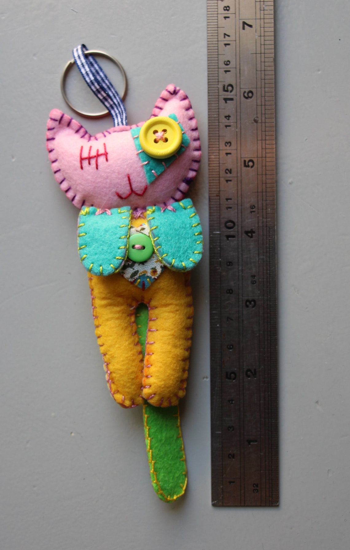 Cat Keychain Key Ring Cat Pet Cat Lovers Gift Idea Felt Key - Etsy