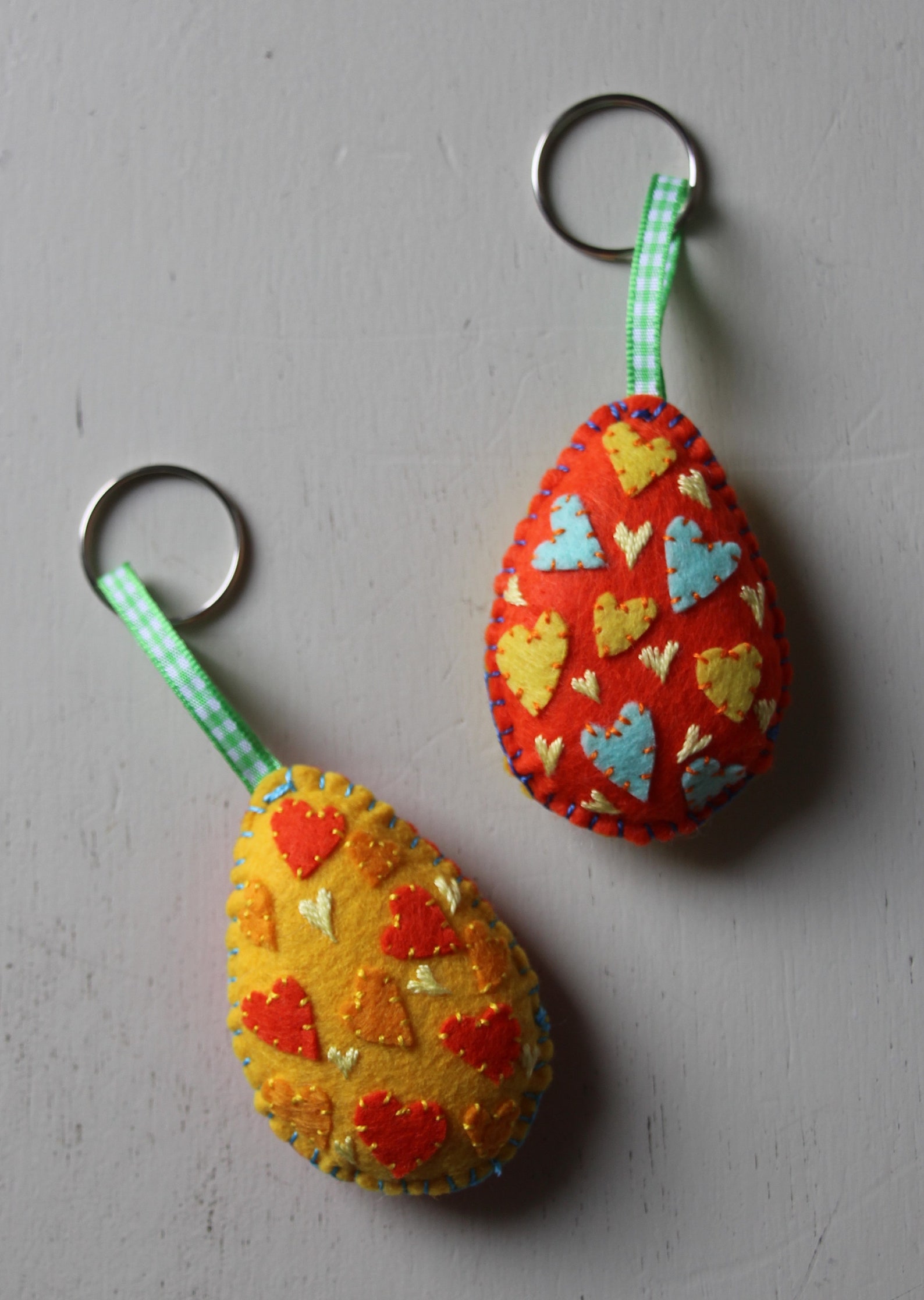 Easter Egg Keychain Key Ring Handmade Gift Idea Felt Easter Celebration ...