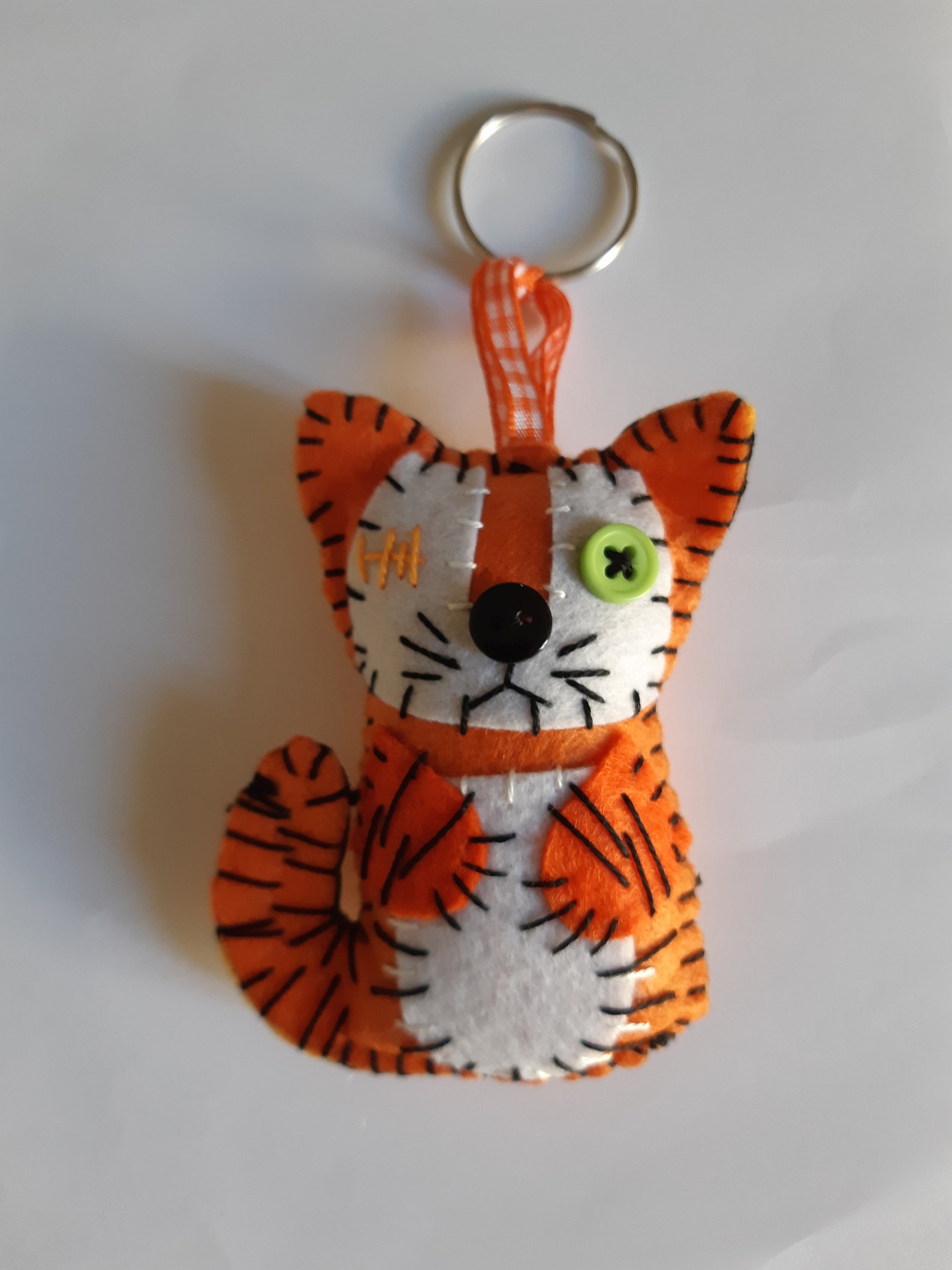 Tiger Keychain Key Ring Handmade Big Cat Orange Wild Animal - Etsy