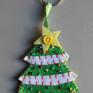 Christmas Tree Key Chain Key Ring Handmade Decoration Festive Gift Idea ...
