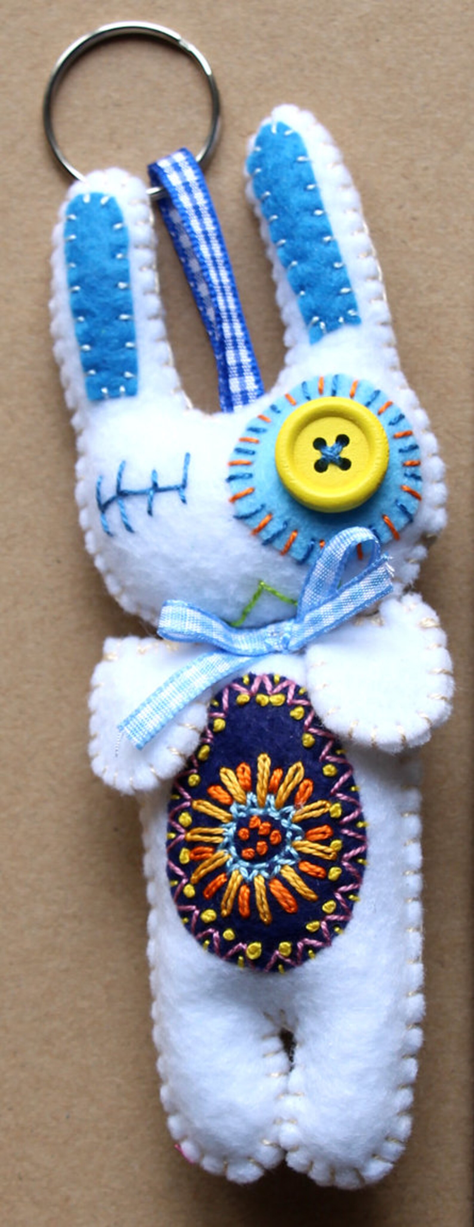 Easter Bunny Keychain Key Ring Decoration Handmade Rabbit Gift - Etsy