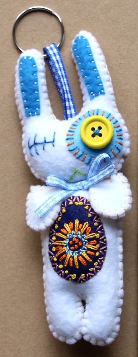 Easter Bunny Keychain Key Ring Decoration Handmade Rabbit Gift - Etsy