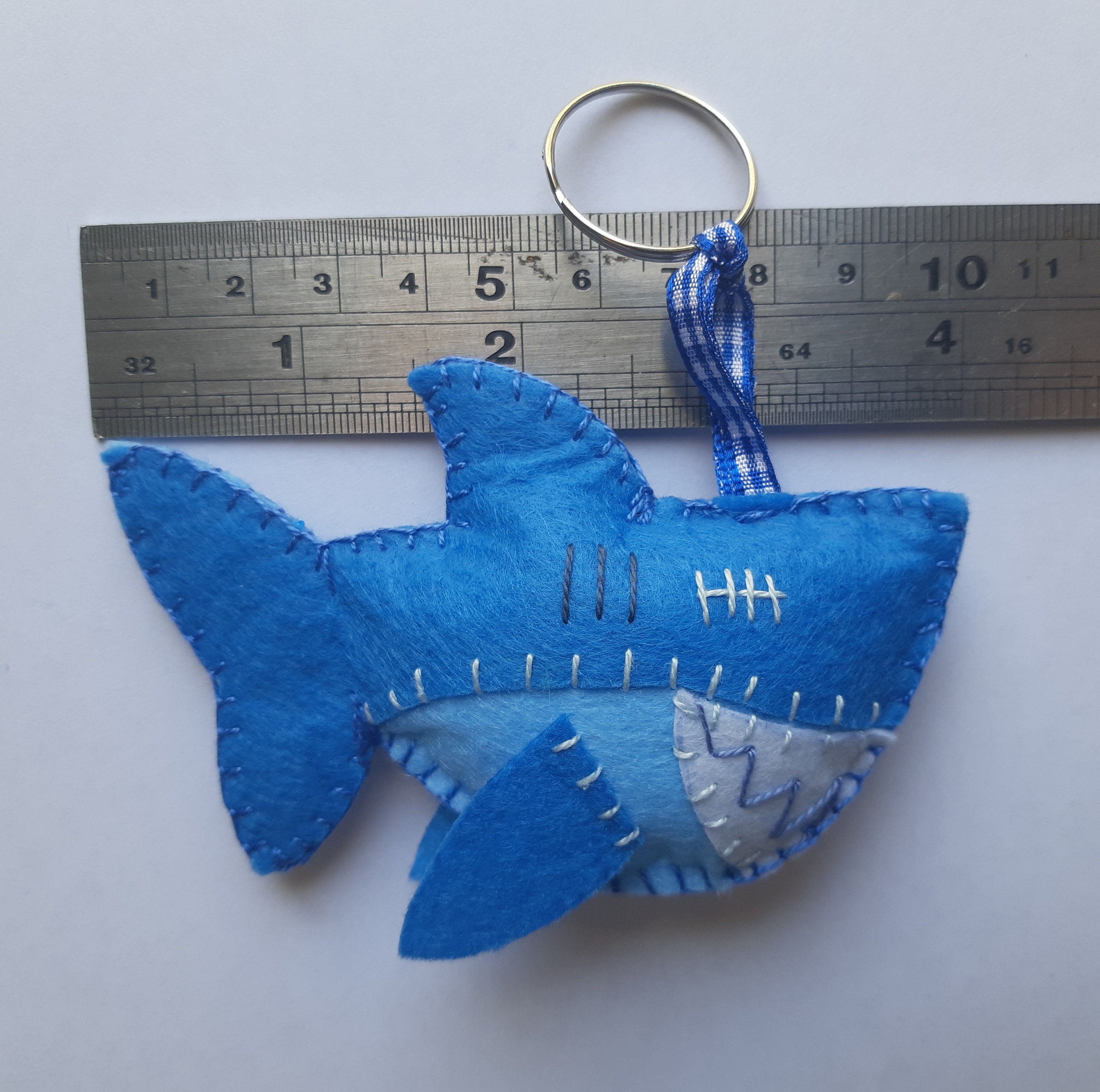 Hand Stitched Felt Shark Keychain: Collectible Sea Creature Bag Charm ...