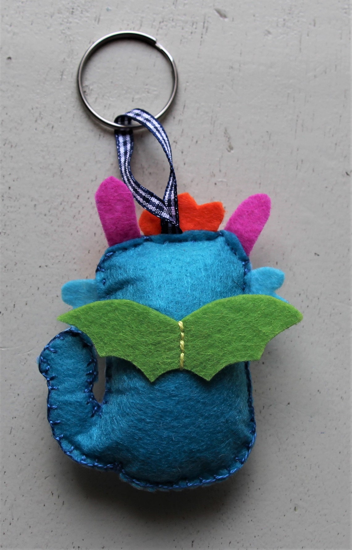 Dragon Keychain Felt Key Ring Dragon Gift Party Handmade Hand | Etsy