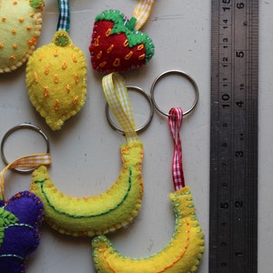 Veg Key Chain Key Ring Handmade Fruit Apple Banana Pear Lemon Grapes ...