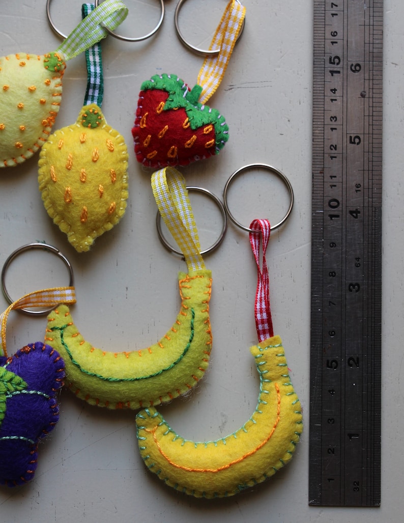 Veg Key Chain Key Ring Handmade Fruit Apple Banana Pear Lemon - Etsy