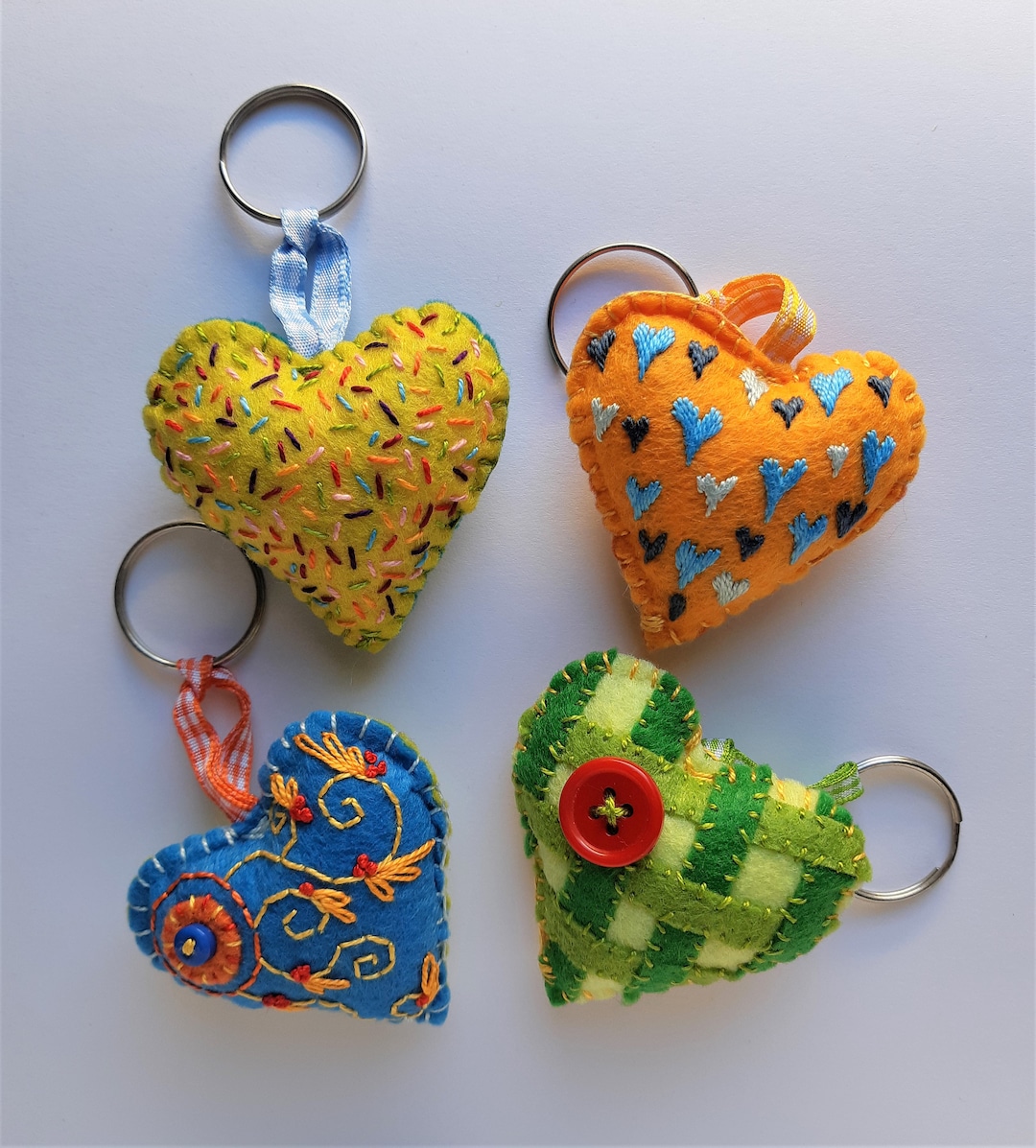 Handmade Felt Heart Keychain: Party Favor Bag Charm - Etsy