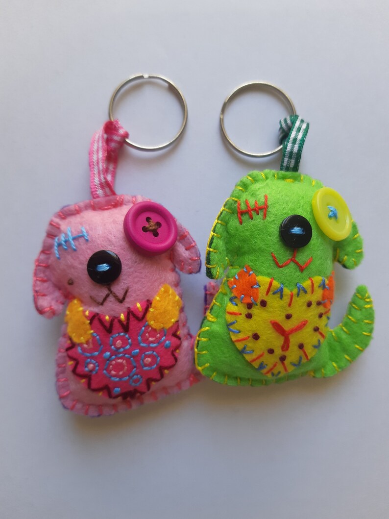 Dog Keychain Key Ring Handmade Puppy Pet Lovers Gift Idea Felt - Etsy