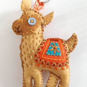 Llama Keychain Key Ring Alpaca Mountain Animal Handmade Gift Idea Felt ...