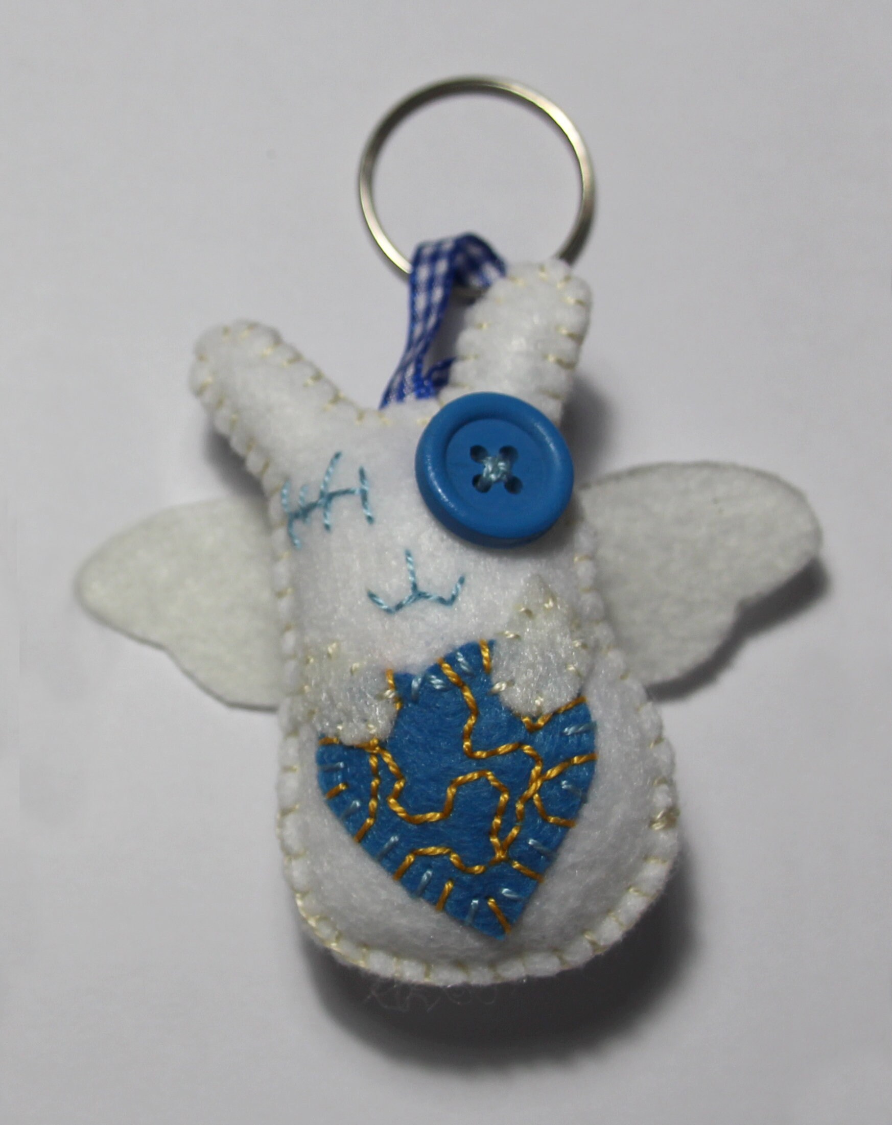 Angel Bunny Keychain Key Ring Handmade Rabbit Gift Idea Felt | Etsy