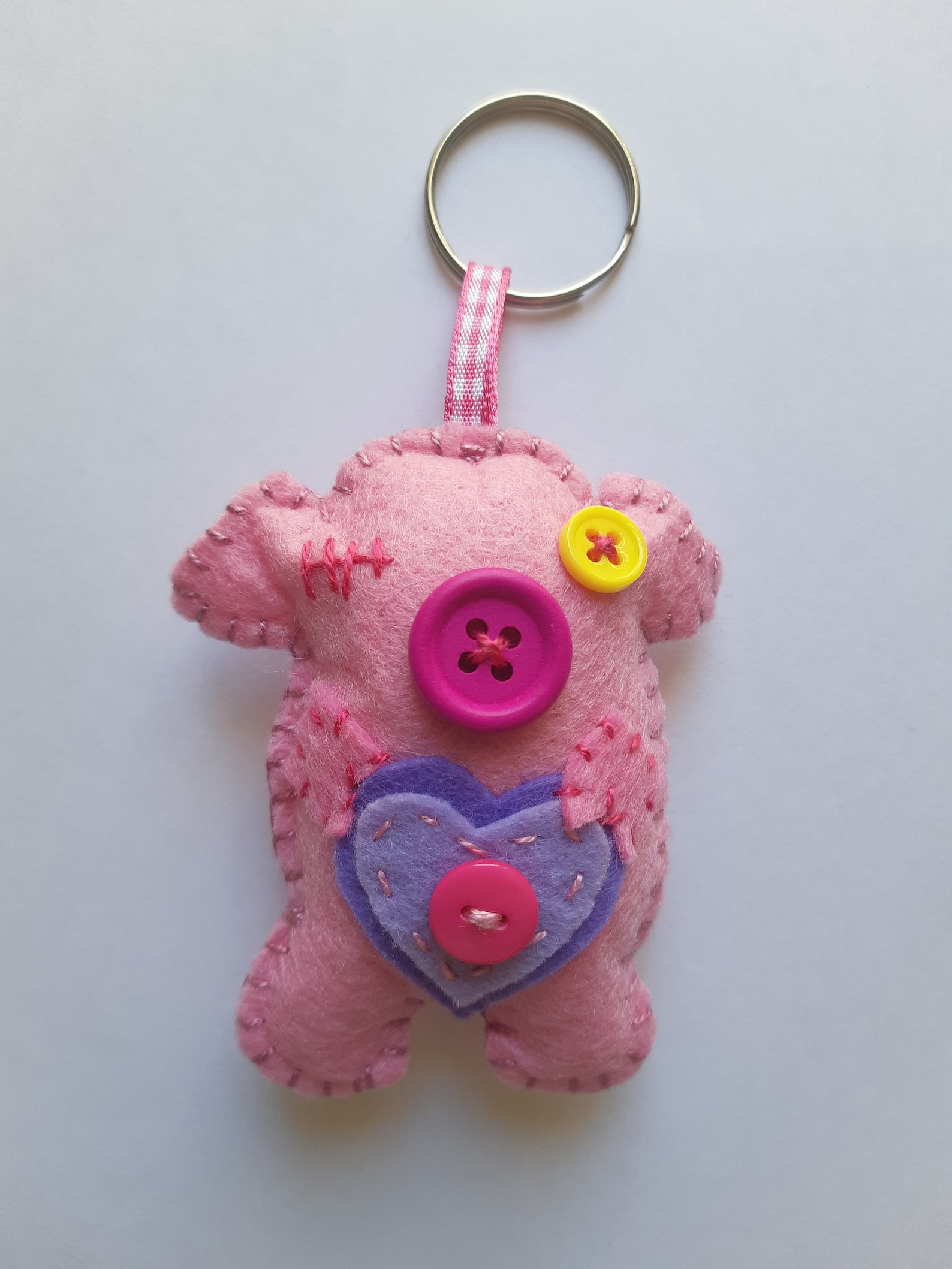 Pig Keychain Handmade Piglet Gift Idea Felt Key Chain Farm - Etsy