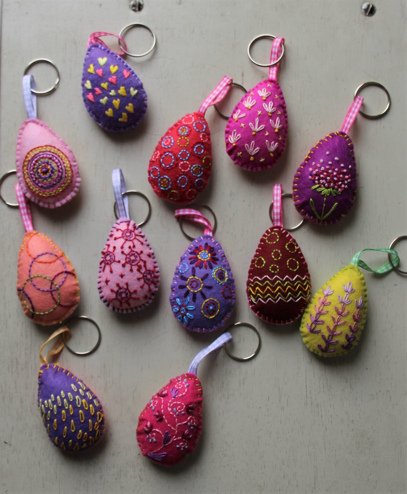 Easter Egg Keychain Key Ring Handmade Gift Idea Felt Easter Celebration ...