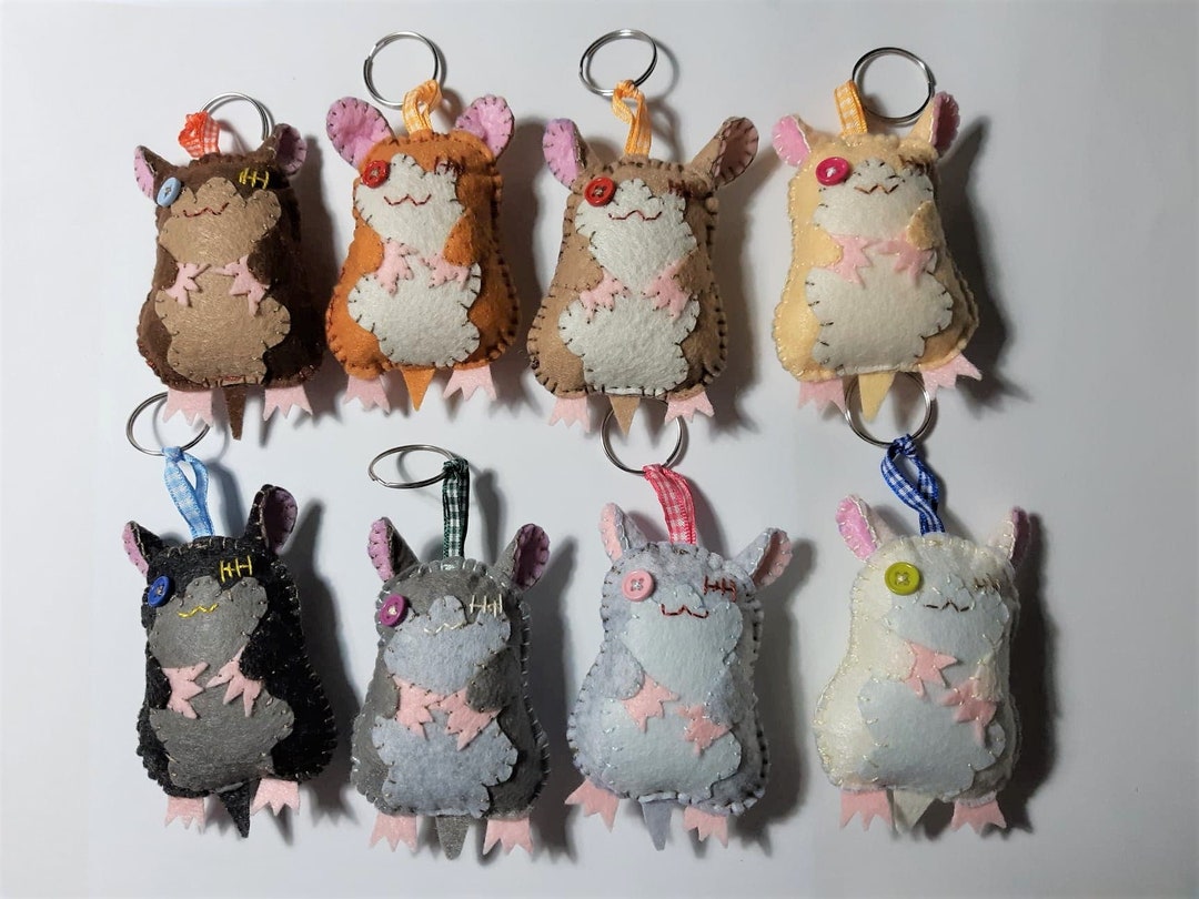 Hamster Keychain Key Ring Handmade Pet Animal Gift Idea Felt Key Chain ...