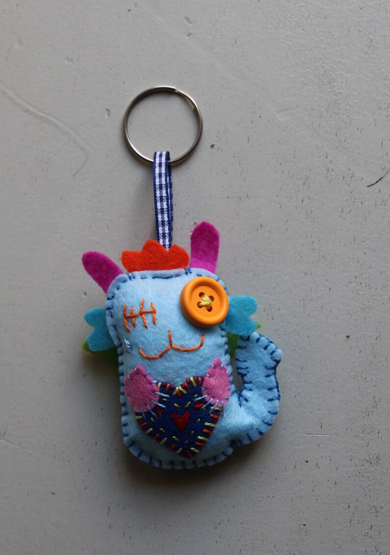 Dragon Keychain Felt Key Ring Dragon Gift Party Handmade Hand | Etsy