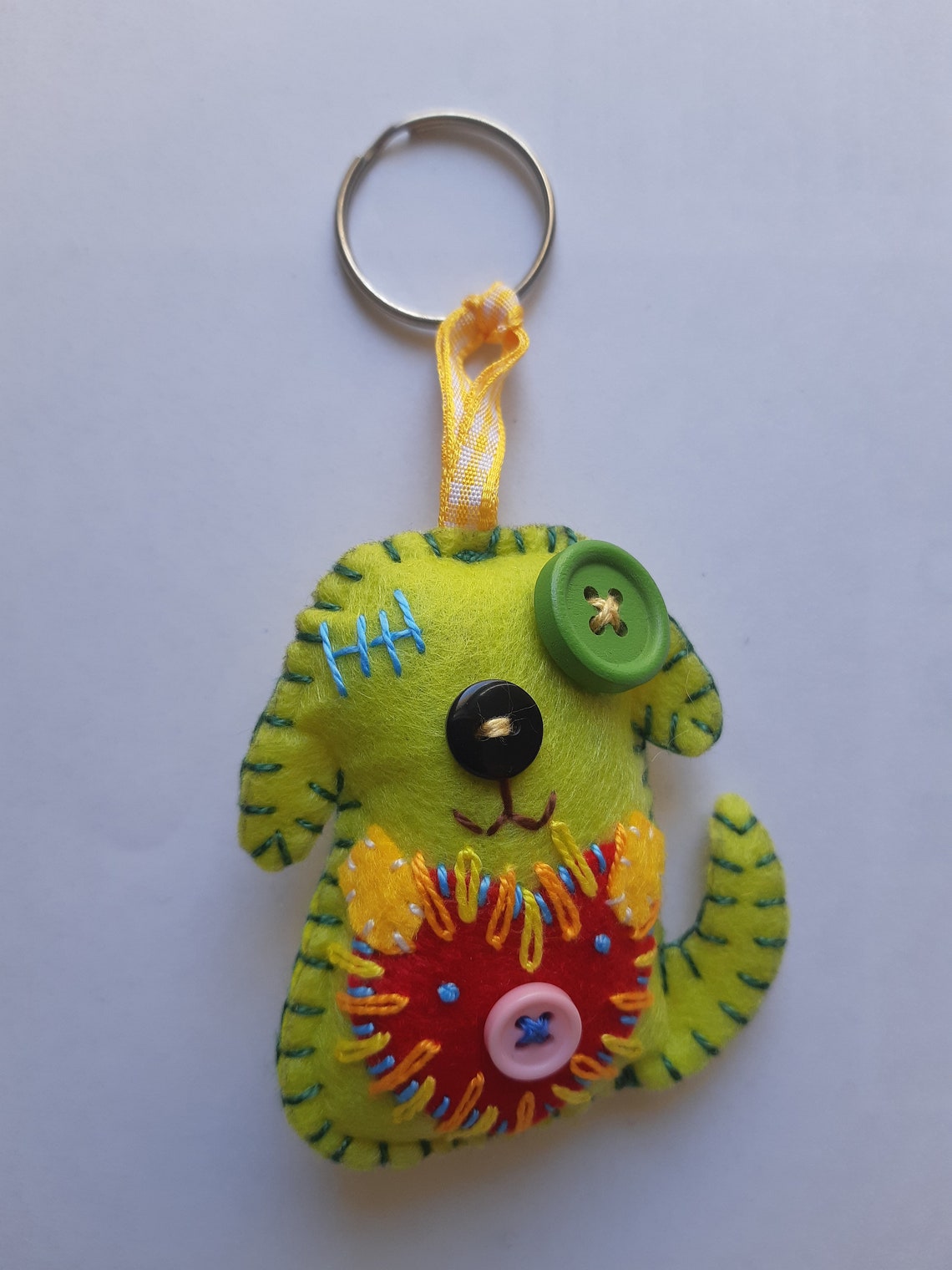 Dog Keychain Key Ring Handmade Puppy Pet Lovers Gift Idea Felt - Etsy
