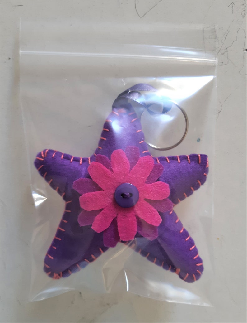 Star Keychain Key Ring Stars Handmade Hand Sewn Star Bag Charm - Etsy